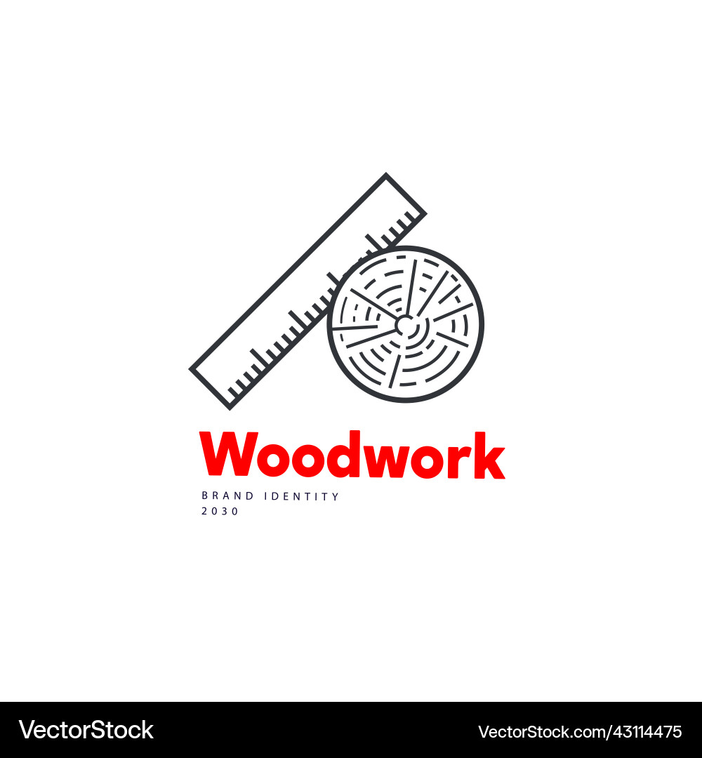 Woodwork emblem design element Royalty Free Vector Image