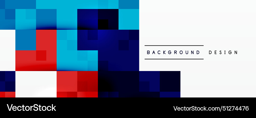 A blue red and white background with squares Vector Image