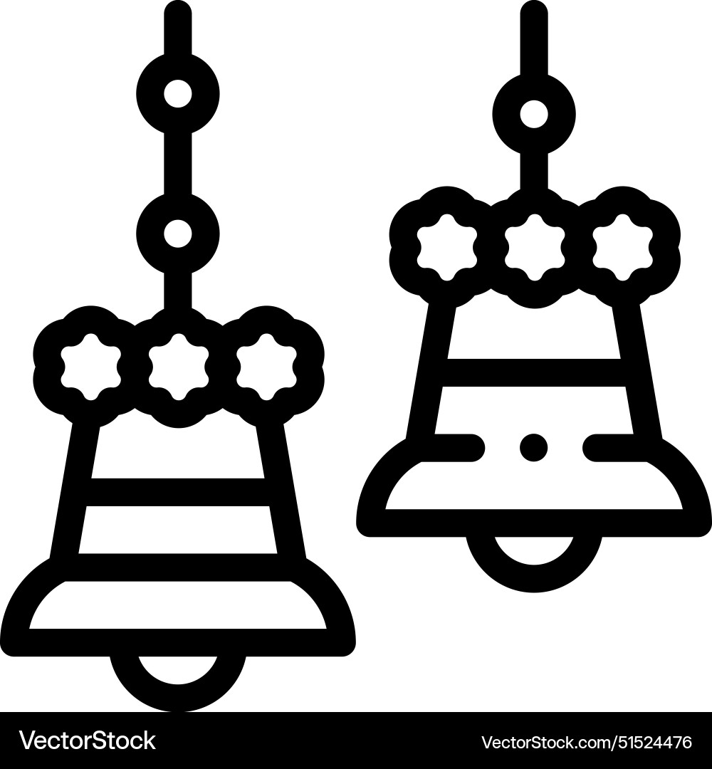 Bells icon thin linear style design isolated Vector Image