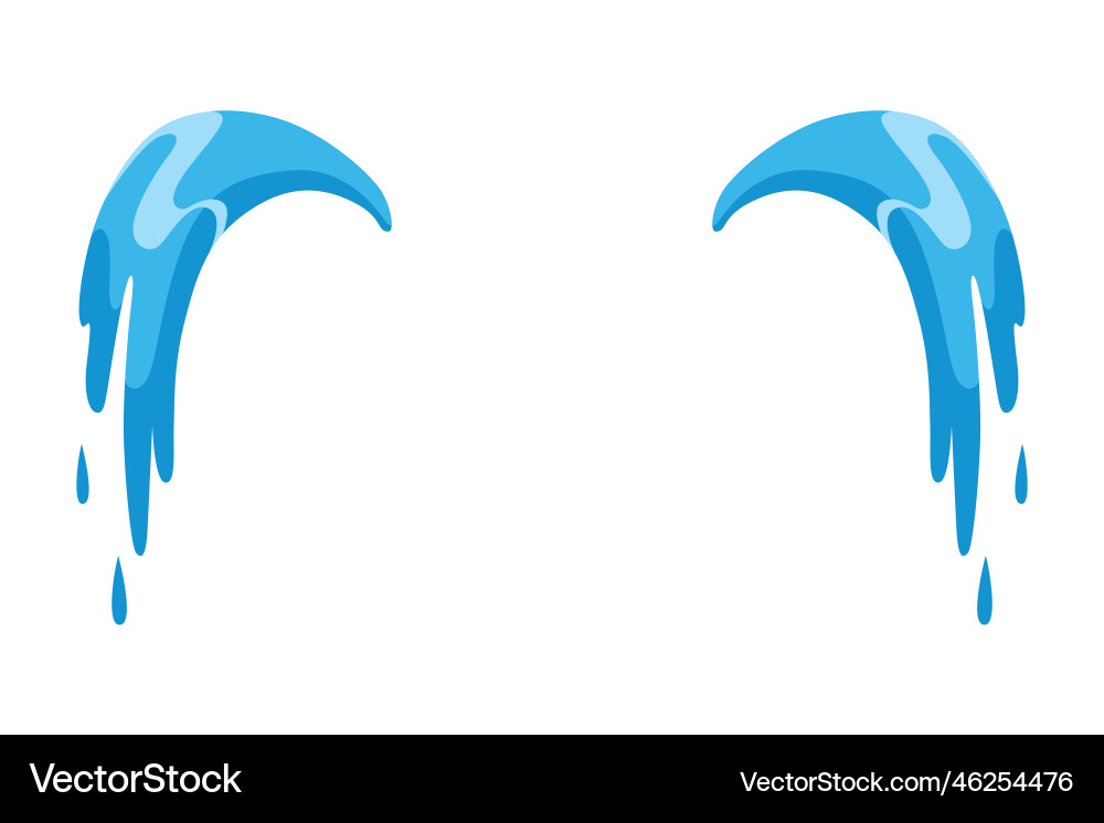 Cartoon tear drops icon sorrow cry streams Vector Image