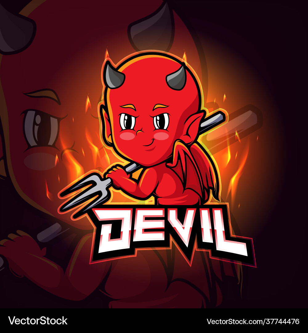 Devil mascot esport logo design Royalty Free Vector Image