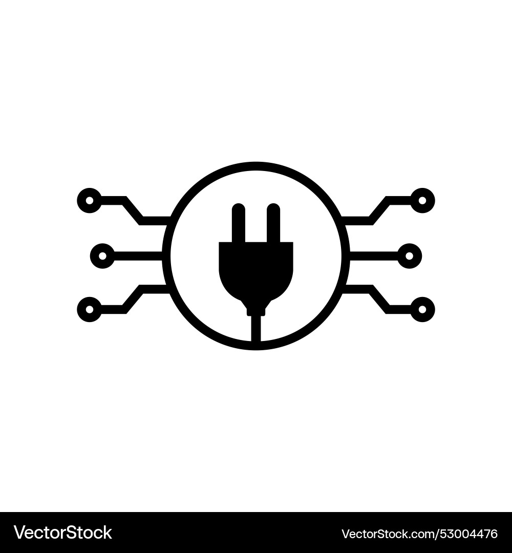 Electric plug energy connection logo design Vector Image