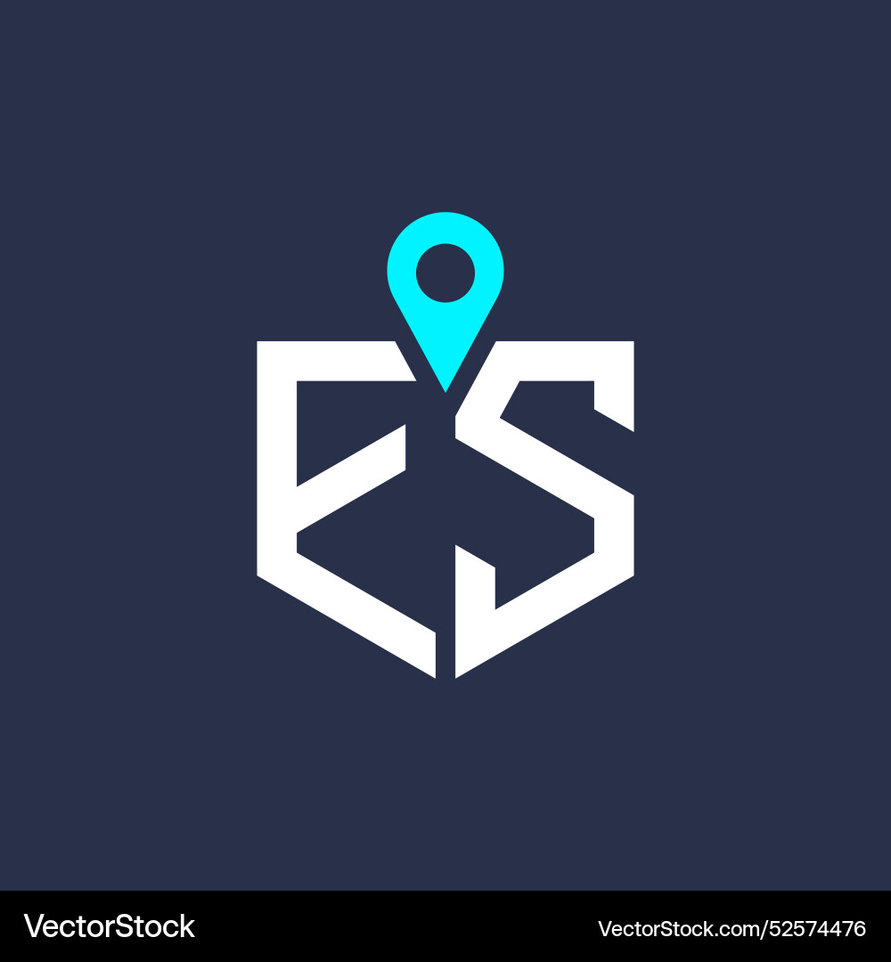 Es location logo design for recruitment Royalty Free Vector