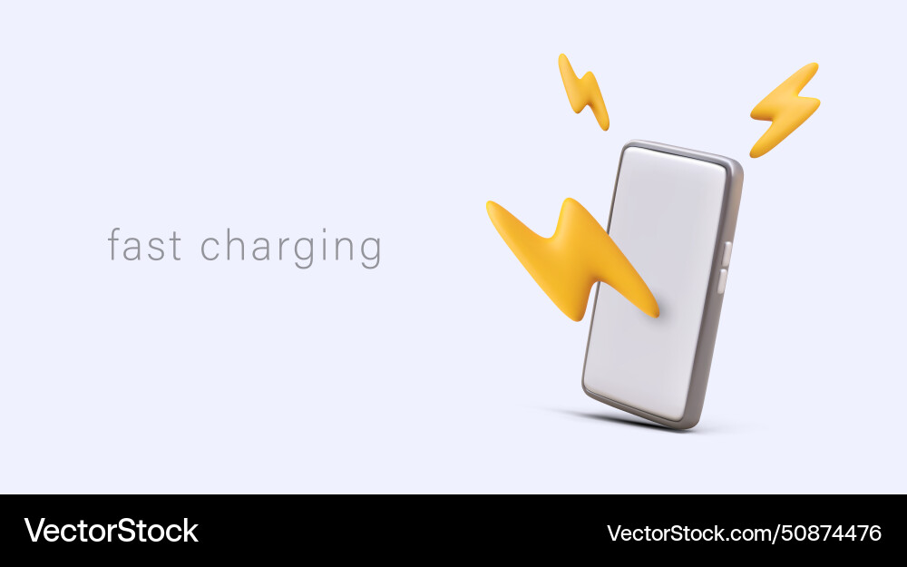 Fast charging concept realistic smartphone Vector Image