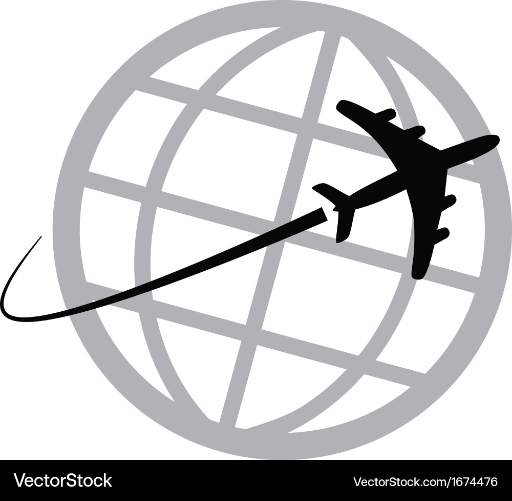 Global Airplane Icon Royalty Free Vector Image