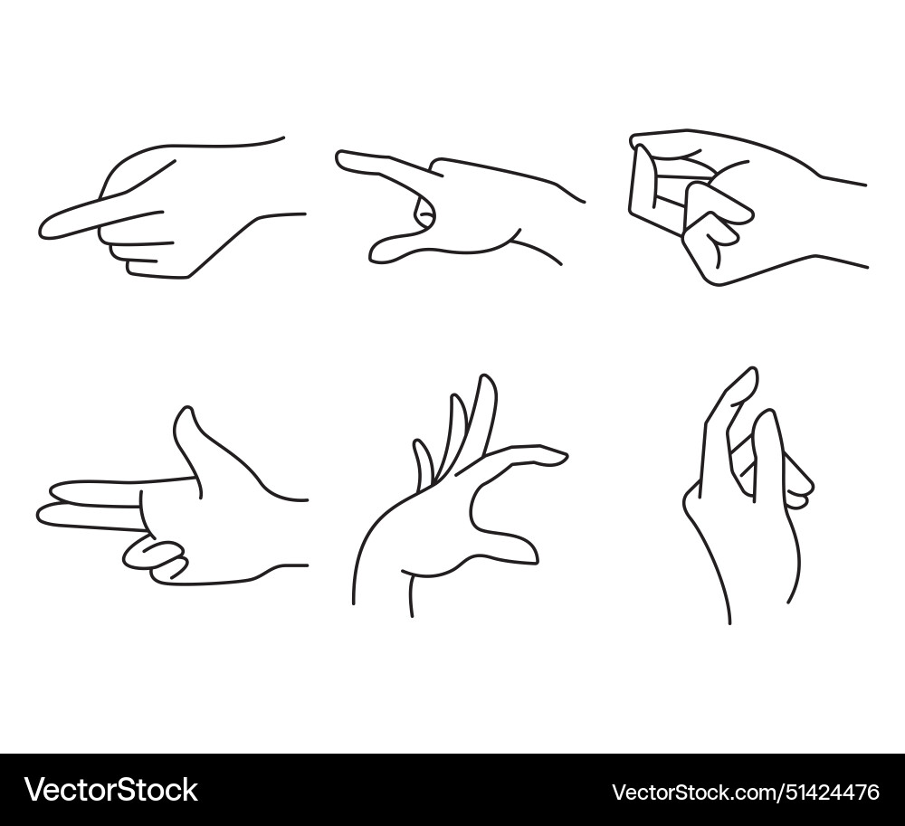 Hand gestures set Royalty Free Vector Image - VectorStock