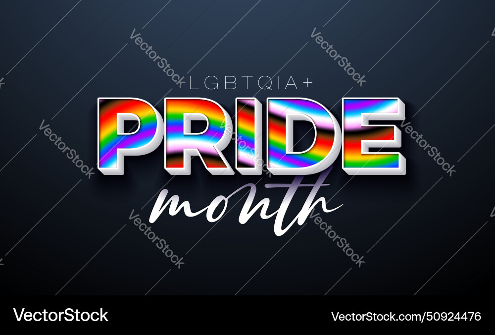 Lgbtq Stolz Monat mit flüssigem Regenbogen Vektorbild
