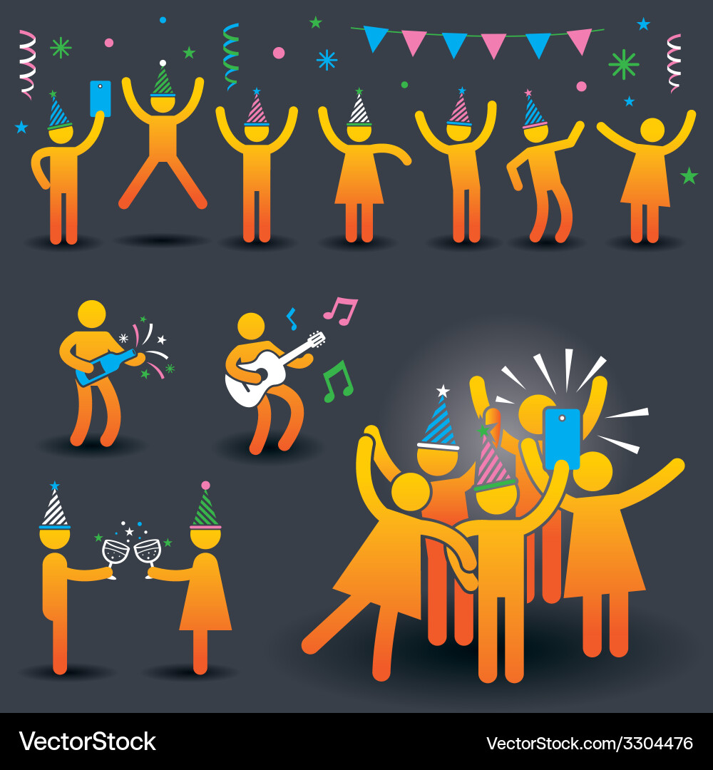 People party symbols Royalty Free Vector Image