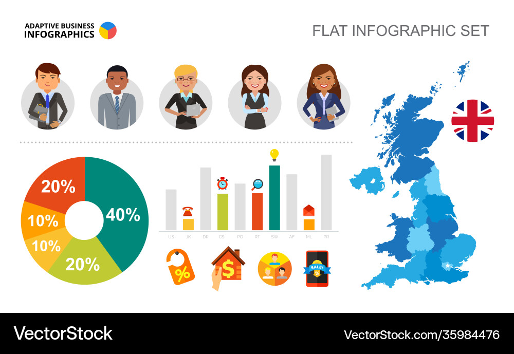 Progress review bar and pie charts template Vector Image