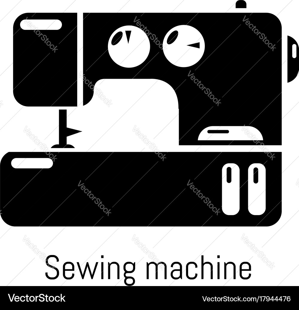 Sewing machine icon simple black style Royalty Free Vector