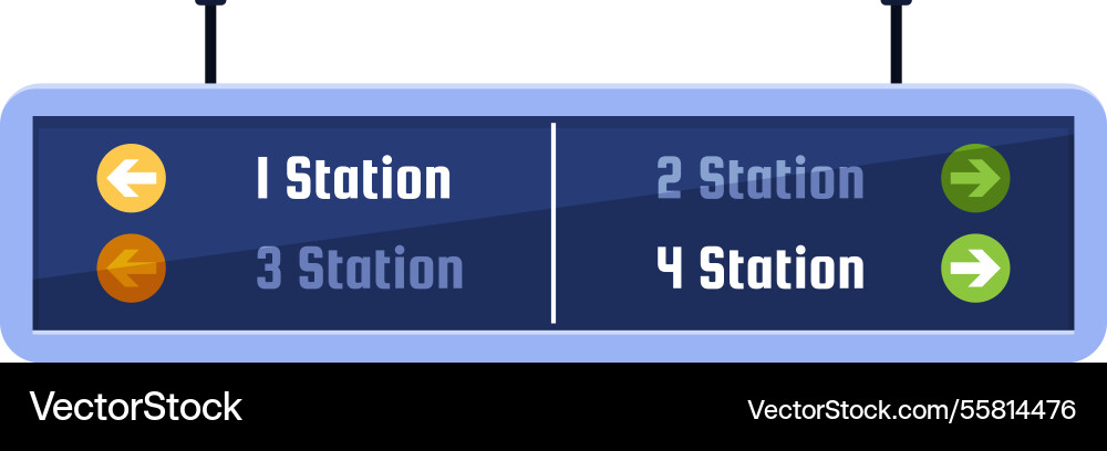 Subway station sign displaying names Royalty Free Vector