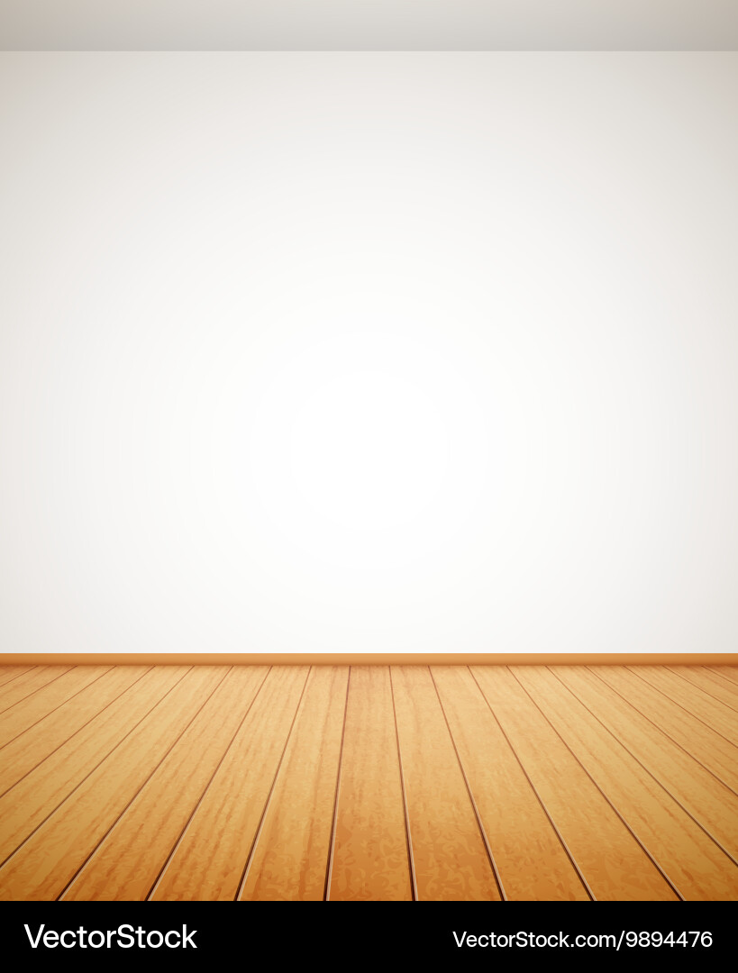 Wooden Floor with White Wall Royalty Free Vector Image