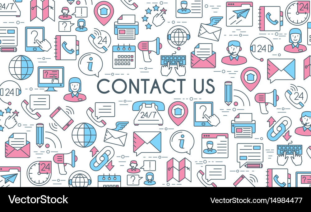 Contact us banner Royalty Free Vector Image - VectorStock