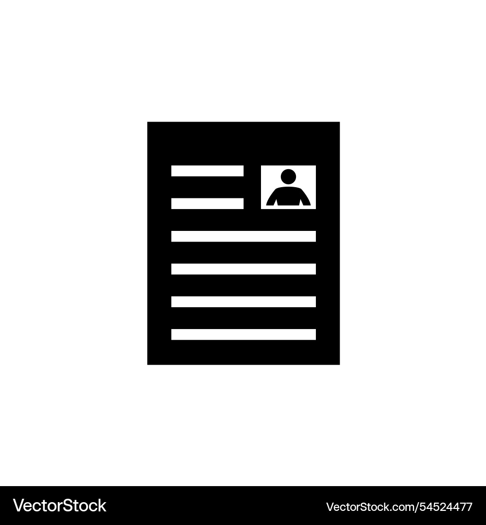 Cv job resume curriculum vitae solid flat icon Vector Image