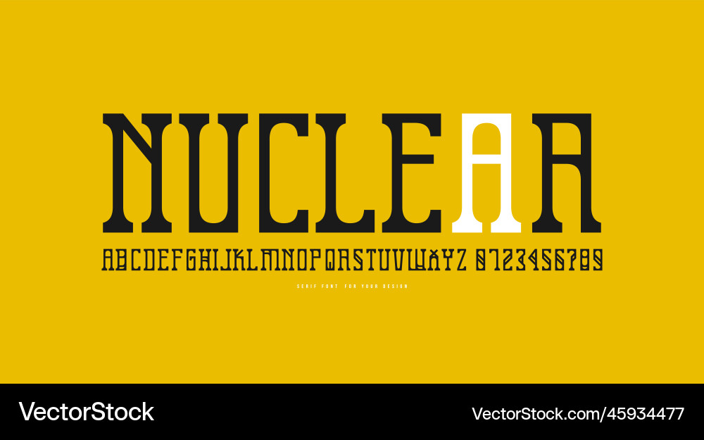 Decorative narrow serif font Royalty Free Vector Image