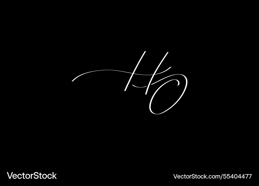Elegant calligraphy of cursive ho logo Royalty Free Vector
