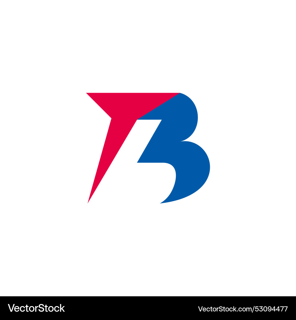 Letter tb simple colorful curves logo Royalty Free Vector