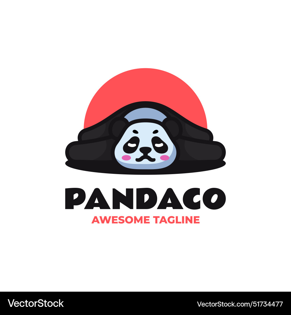Logo panda mascot cartoon style Royalty Free Vector Image