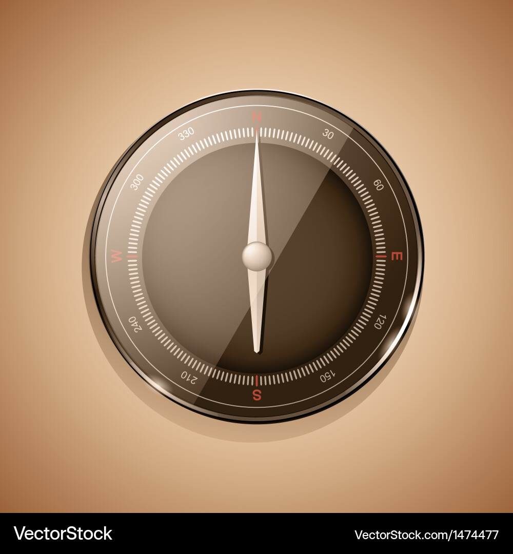 Metallic Compass - 3D Render Royalty Free Vector Image