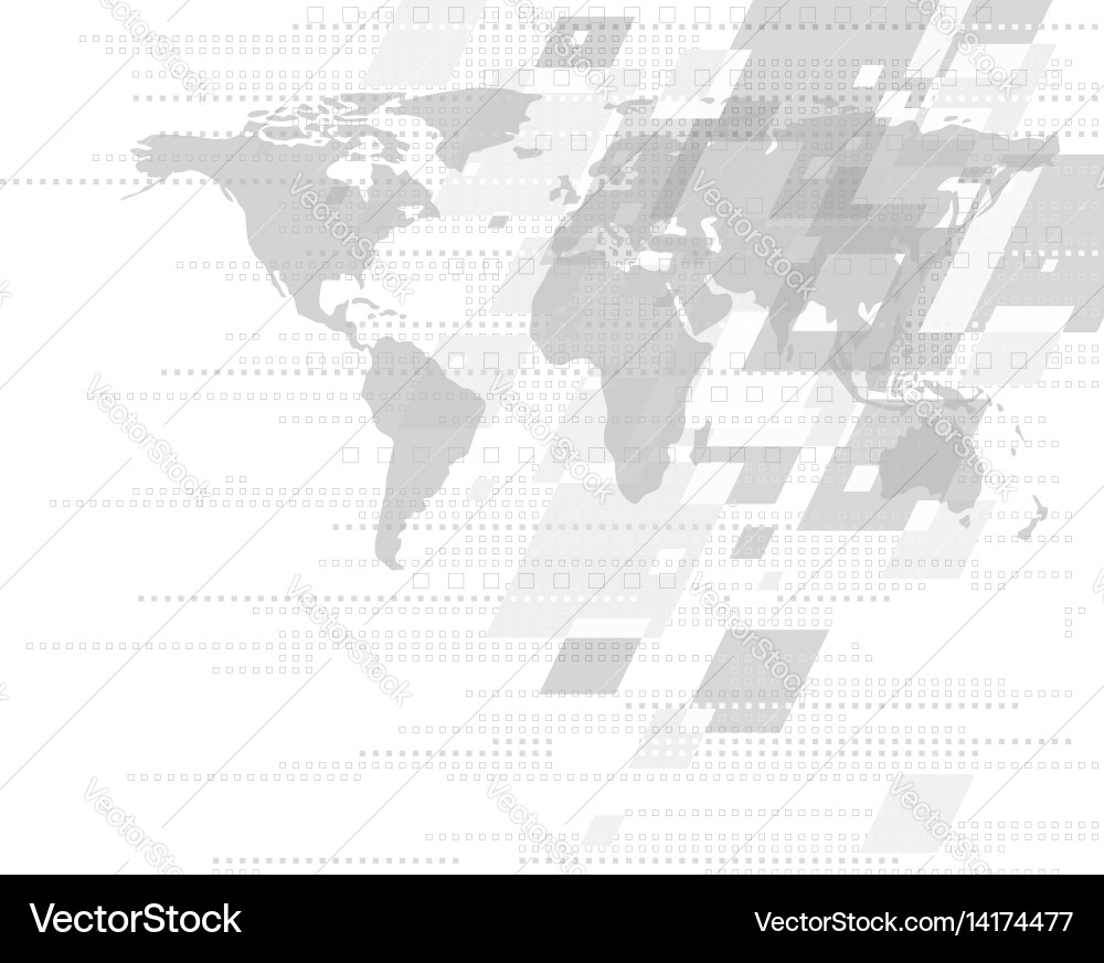 Modern abstract background design with world map Vector Image