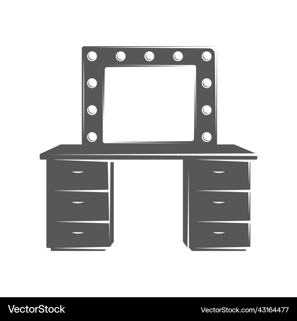 Retro makeup table Royalty Free Vector Image - VectorStock