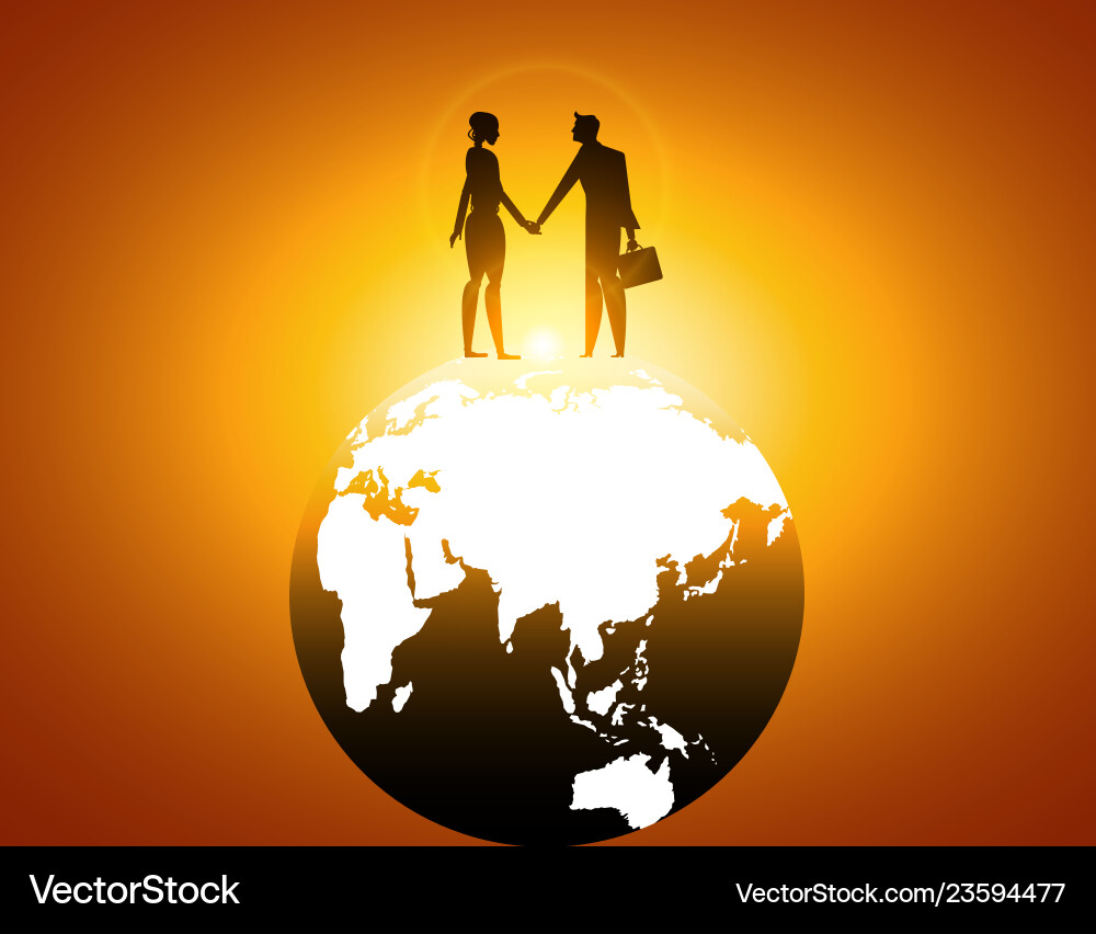 Silhouette robot with human connect Royalty Free Vector