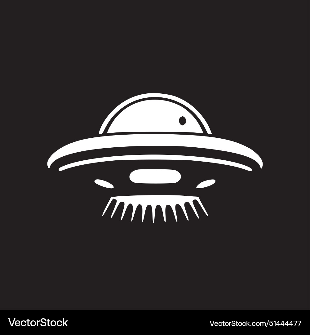 Ufo - black and white isolated icon Royalty Free Vector