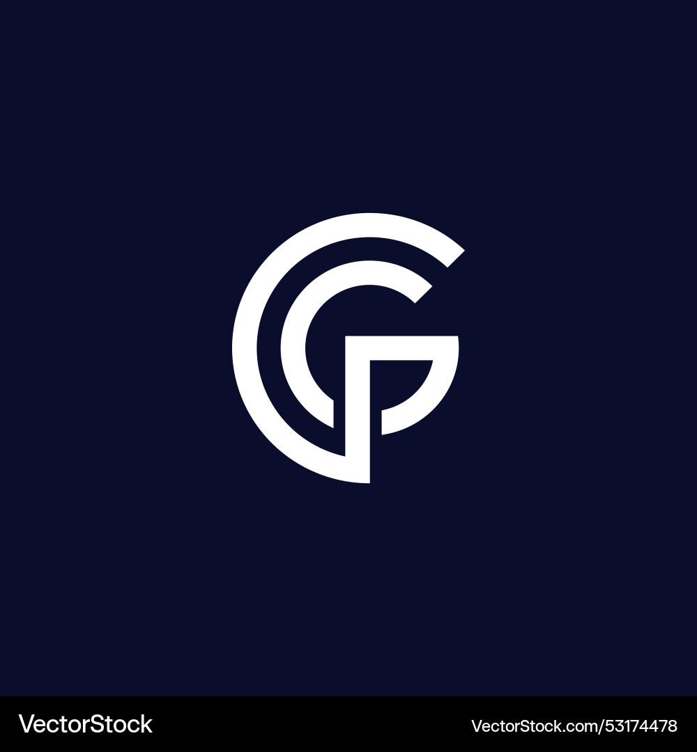 Alphabet letter icon logo cgp or pgc Royalty Free Vector