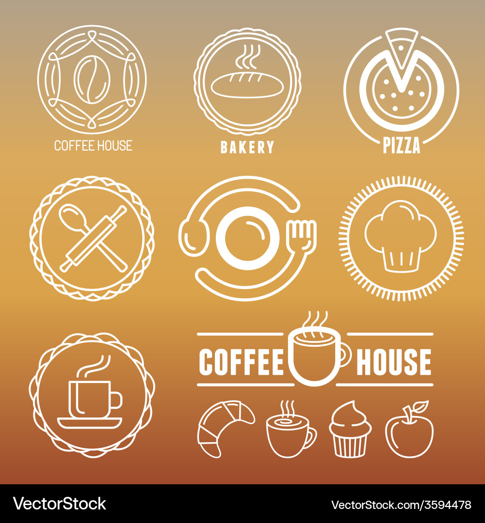 Bakery and pastry emblems Royalty Free Vector Image