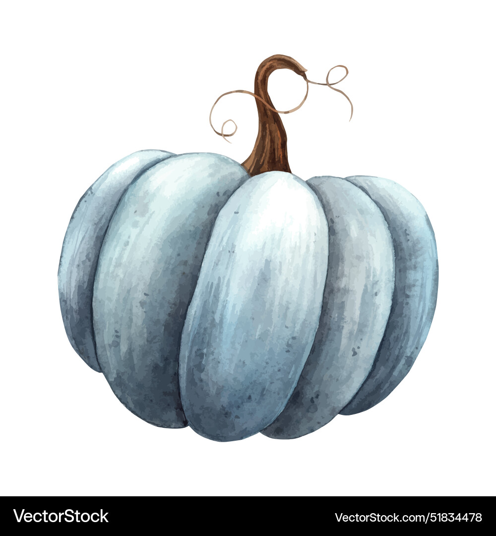 Blue pumpkin in a realistic mystical style Vector Image