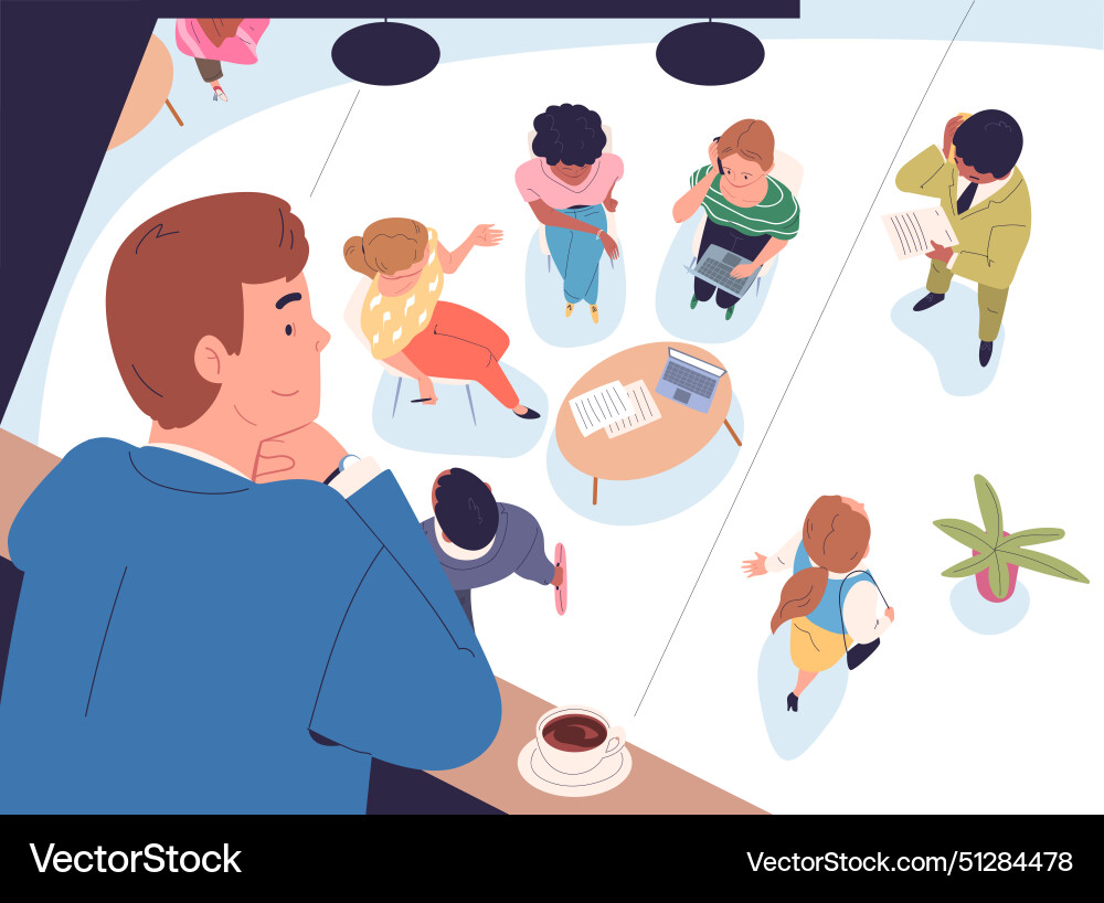 Boss observator supervisor over control job Vector Image