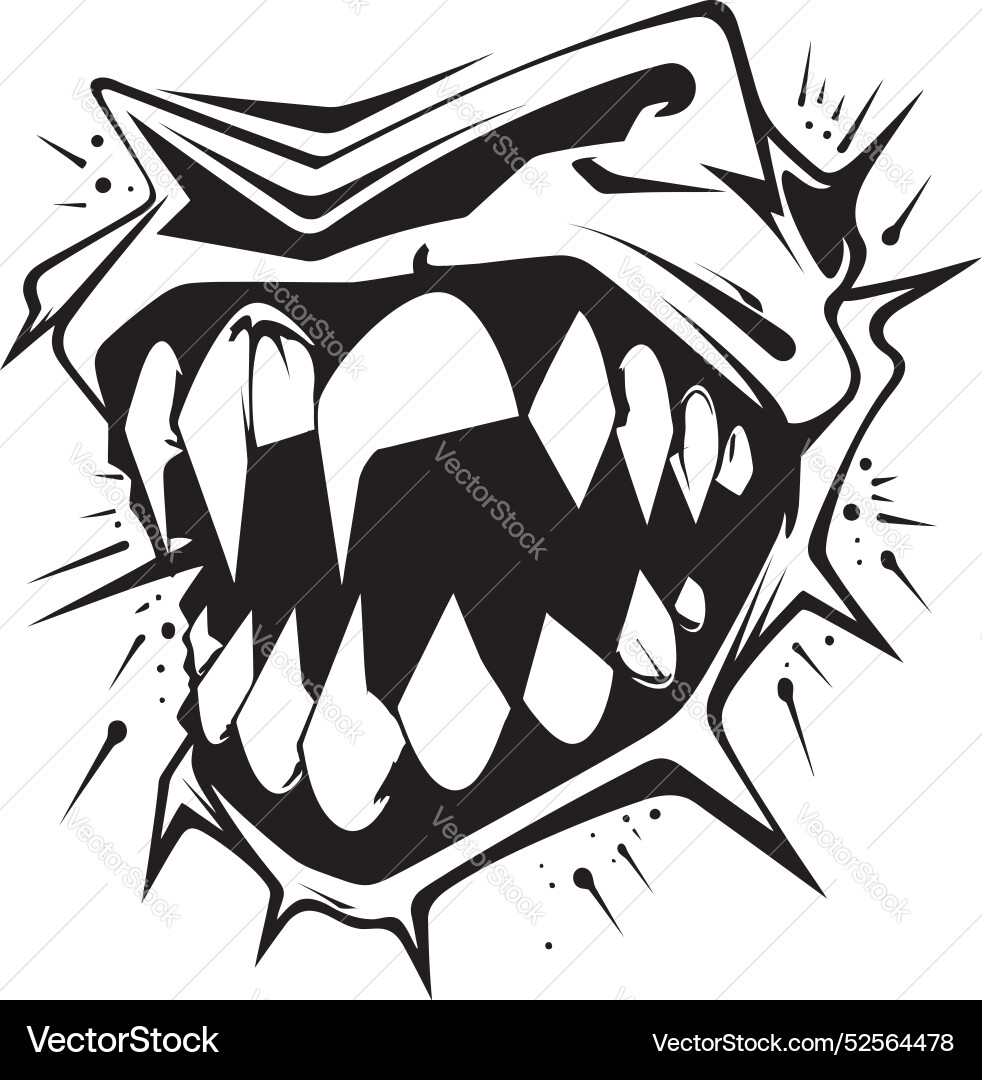 Ghastly jaws sinister iconic bite infernal Vector Image