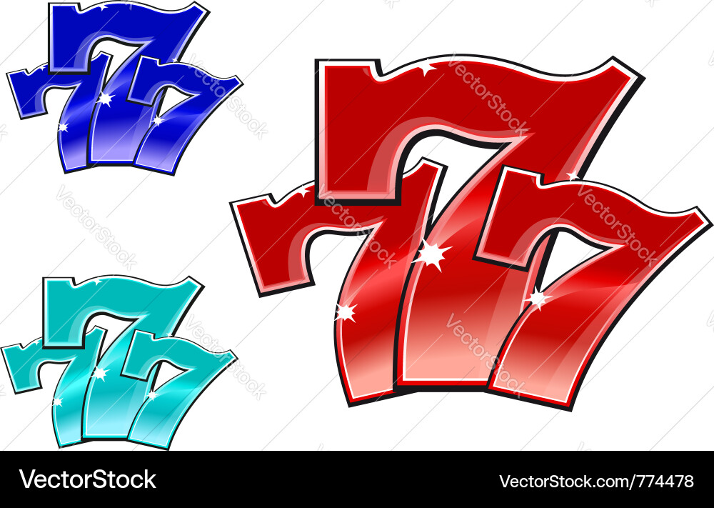 Glossy 777 jackpot symbol Royalty Free Vector Image