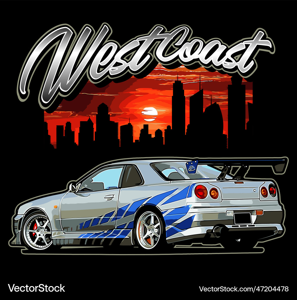 Jdm car template for design needs Royalty Free Vector Image