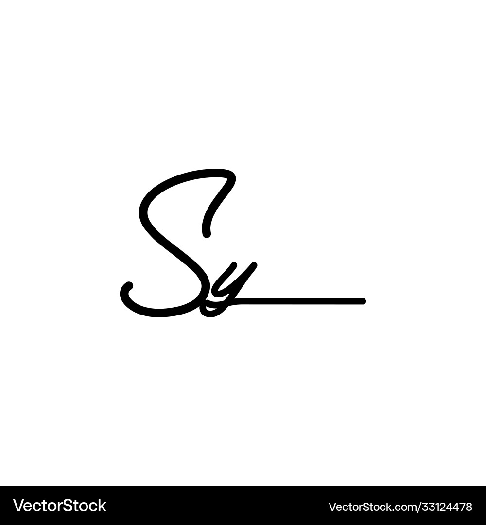 Letter sy signature logo template Royalty Free Vector Image