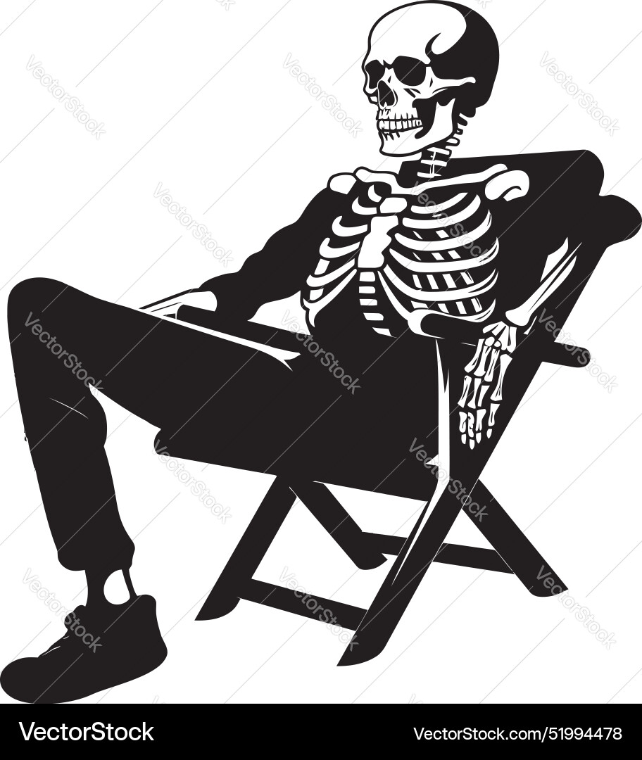 Serene skeleton relaxing logo icon bone chillax Vector Image