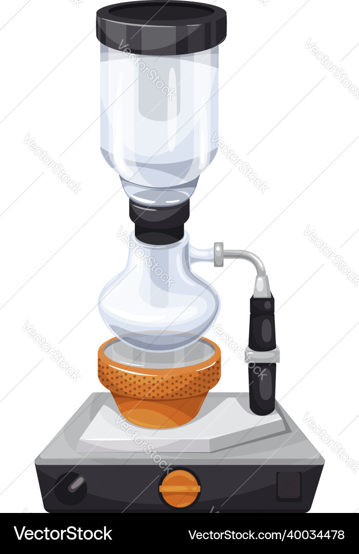Siphon method coffee maker Royalty Free Vector Image