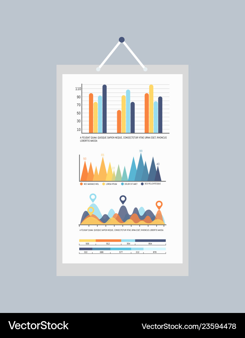 Statistic and scale with numbers infographics Vector Image
