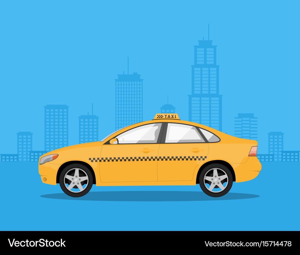 Taxi car Royalty Free Vector Image - VectorStock