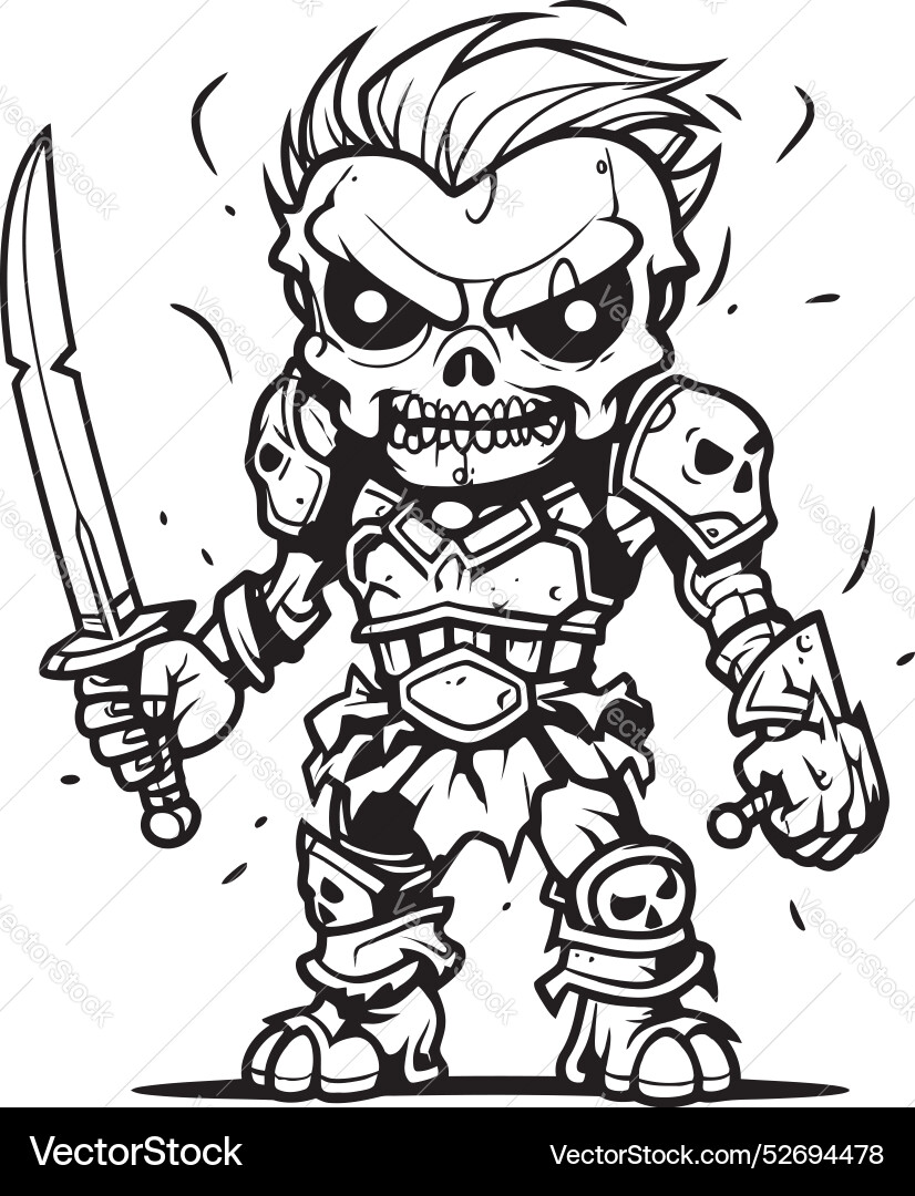 Wraith warrior zombie knight soldier black emblem Vector Image