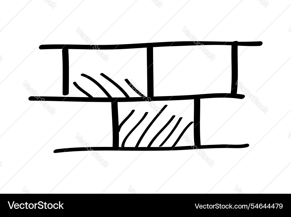 Brick wall simple hand draw sketch Royalty Free Vector Image
