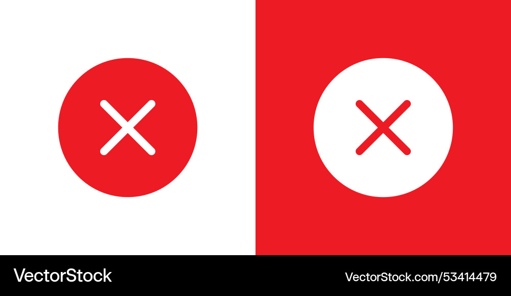 Close button icon flat thin line Royalty Free Vector Image