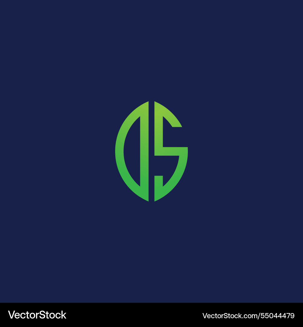 Creative initial letters ds with eco leaf shape Vector Image