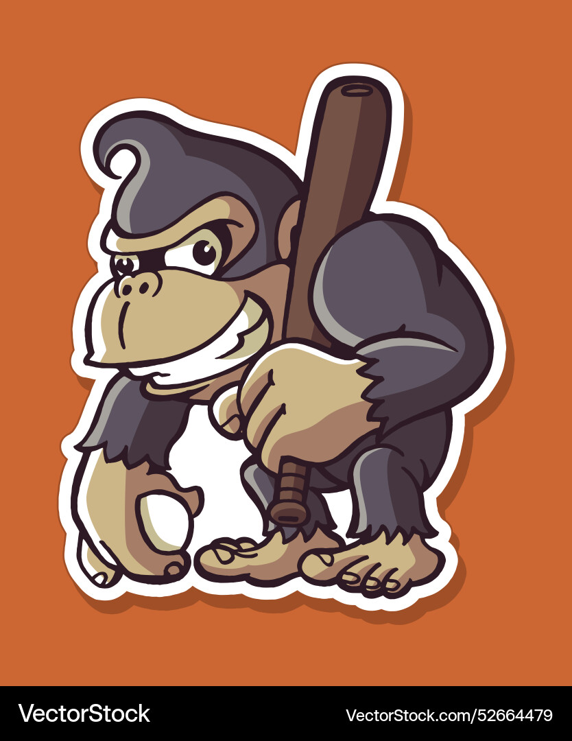 Gorilla ballplayer Royalty Free Vector Image - VectorStock