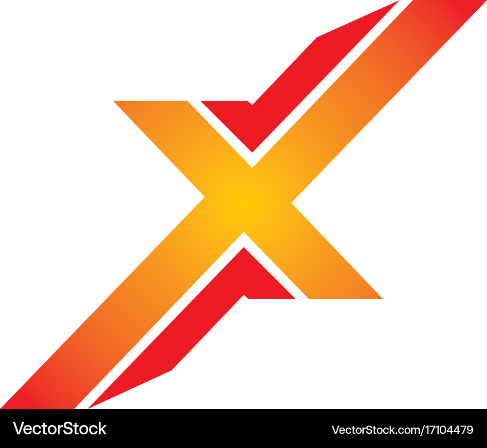 Letter x forbidden logo Royalty Free Vector Image