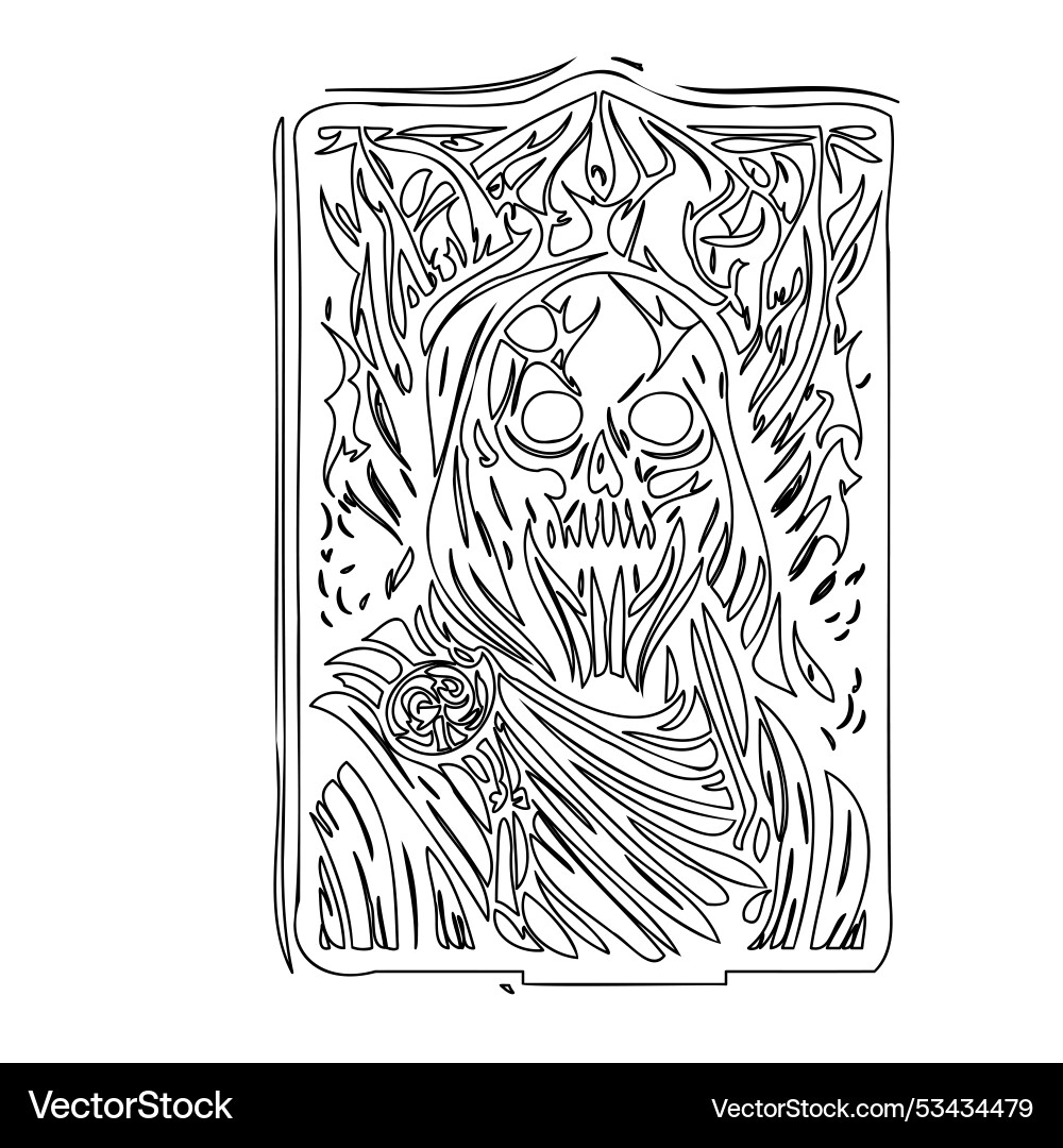 Lich monster outline sketch Royalty Free Vector Image