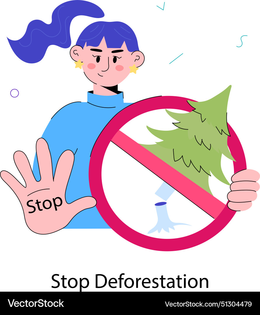 Stop deforestation Royalty Free Vector Image - VectorStock