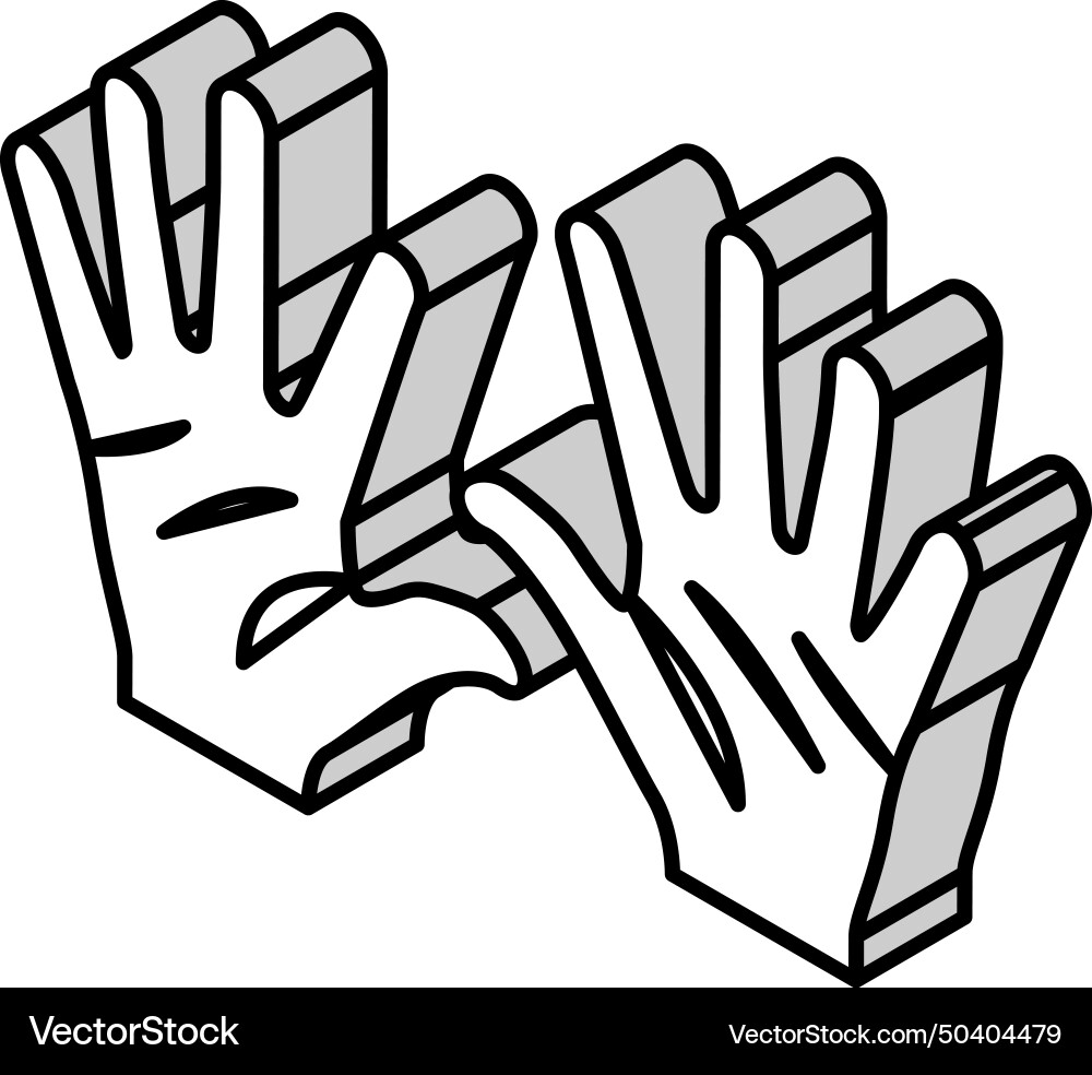 Ten number hand gesture isometric icon Royalty Free Vector