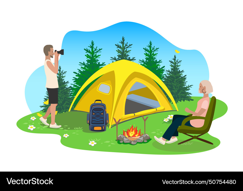 Camping Royalty Free Vector Image - VectorStock