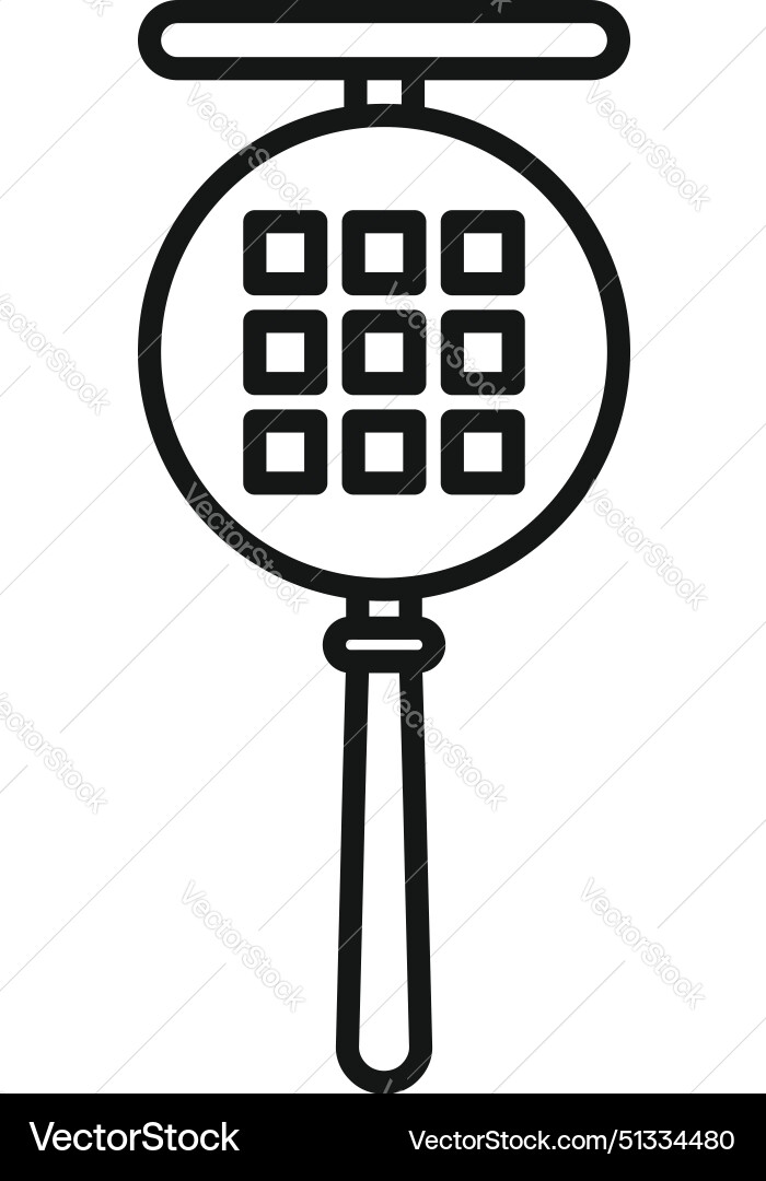 Cartoon magnifying glass with grid pattern Vector Image